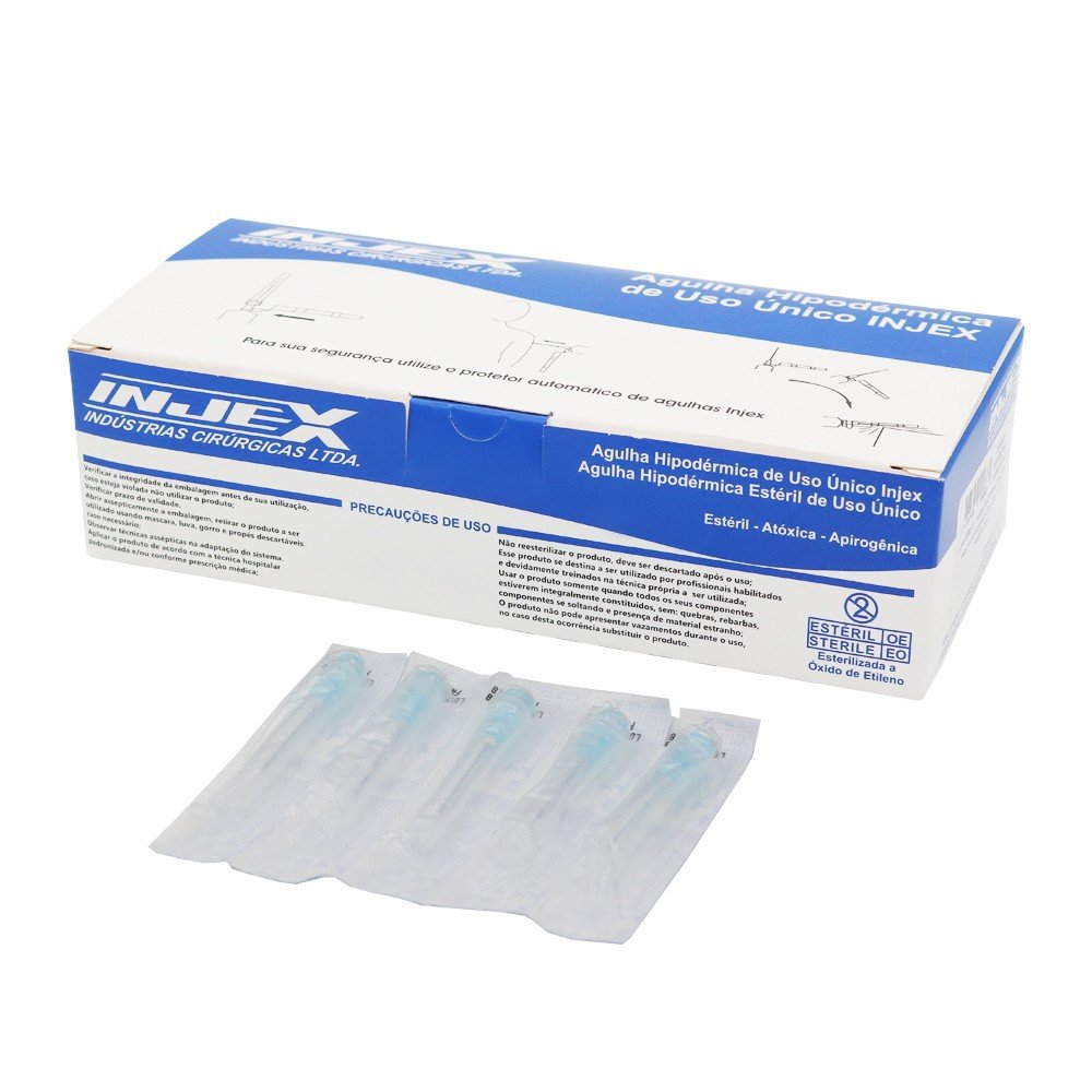 Agulha Hipodérmica Descartável - Injex - 25 x 0,60